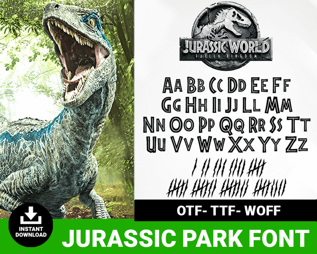 Jurassic Park Font-Alphabet SVG - SvgForCrafters | Free & Premium SVG ...