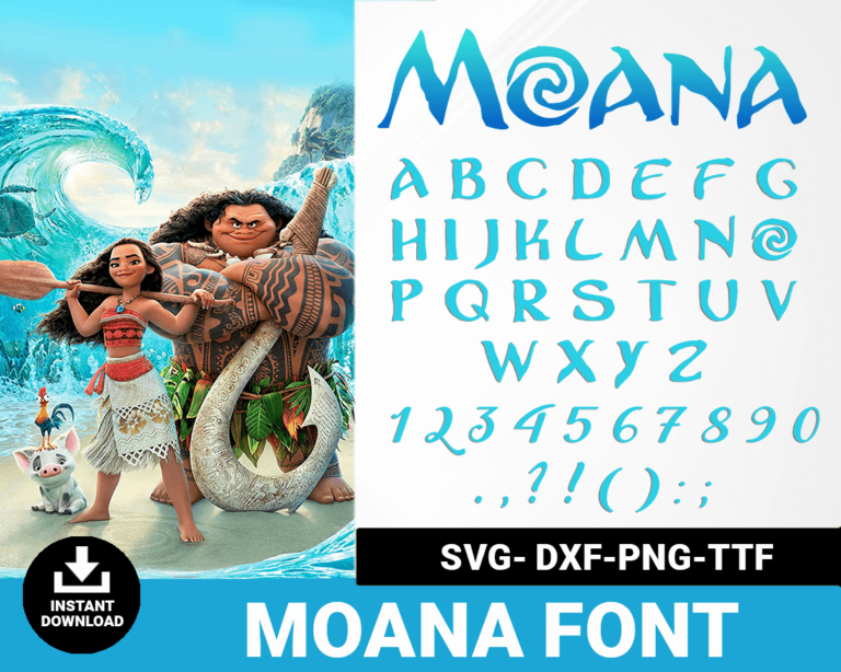 Moana Font-Alphabet SVG - SvgForCrafters | Free & Premium SVG Cut Files