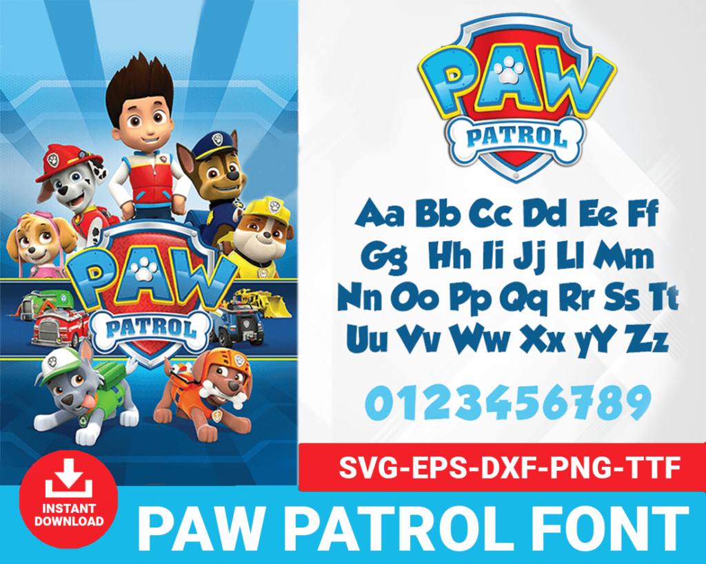 Paw Patrol Font-Alphabet SVG - SvgForCrafters | Free & Premium SVG Cut ...