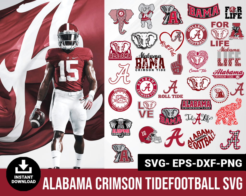 Alabama Crimson Tide Bundle SVG - SvgForCrafters | Free & Premium SVG ...